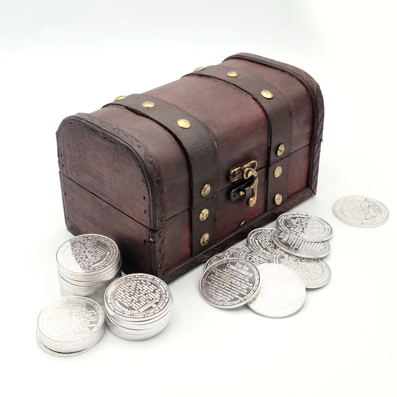 Wooden Treasure Chest with Coins – Living Waters Down Under ...